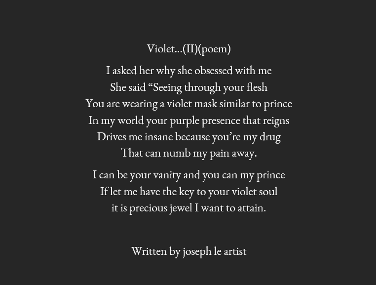 Violet (II)…(Poem) – LifeandTimelessart